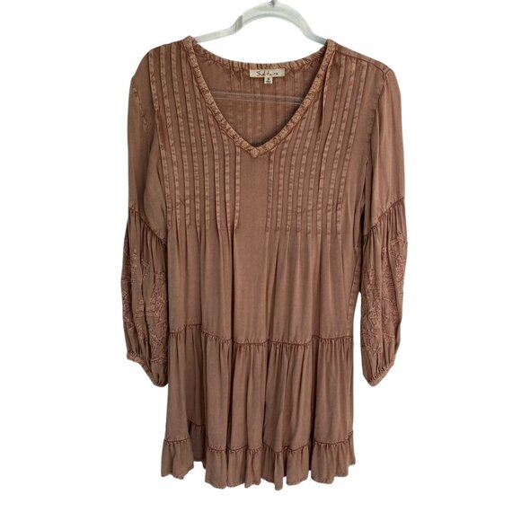 Solitaire | Dresses | Solitaire Tiered Western Inspired Tanpink Mini ...